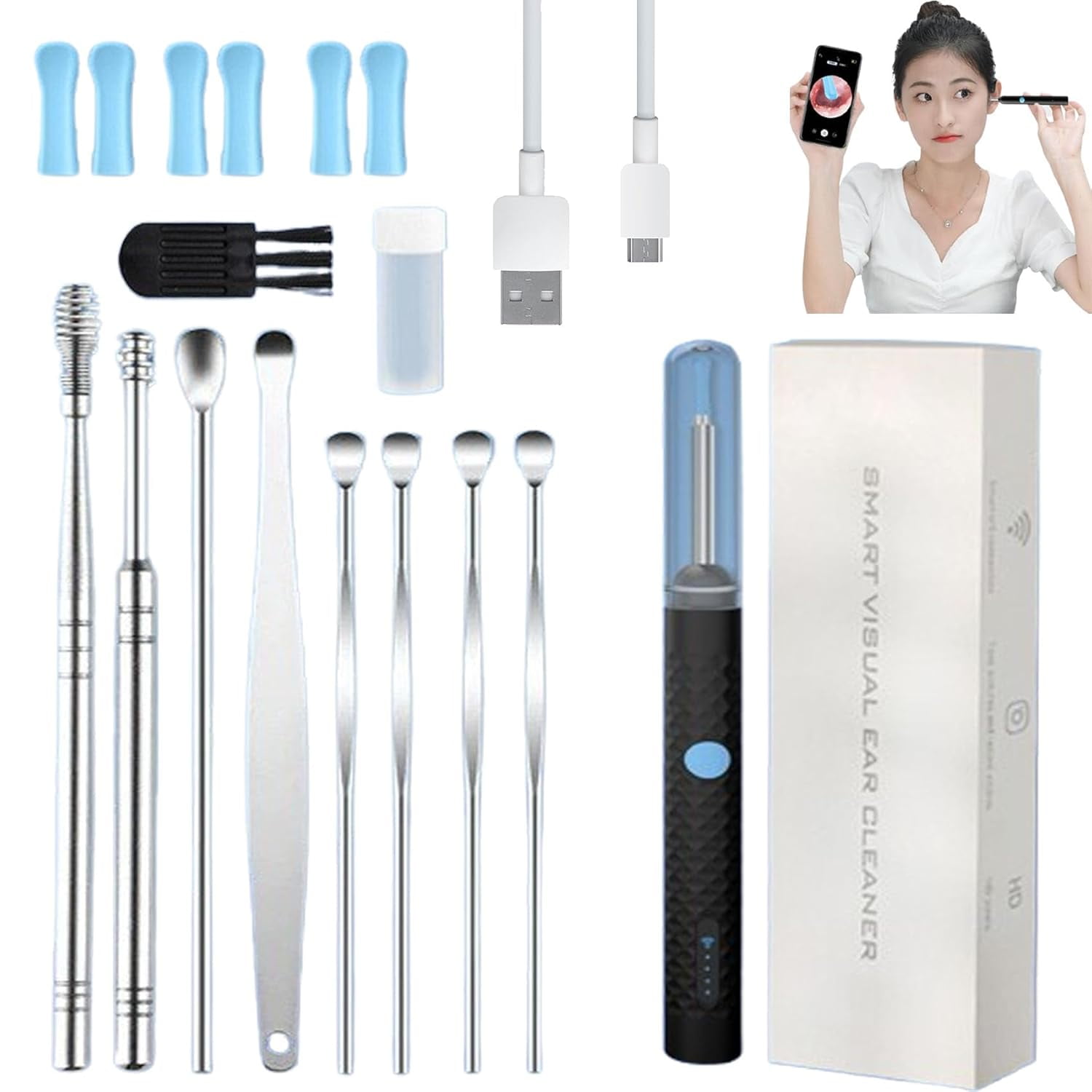HD Camera Ear Wax Removal Kit, 1080p Ear Wax Removal Camera - Say ...