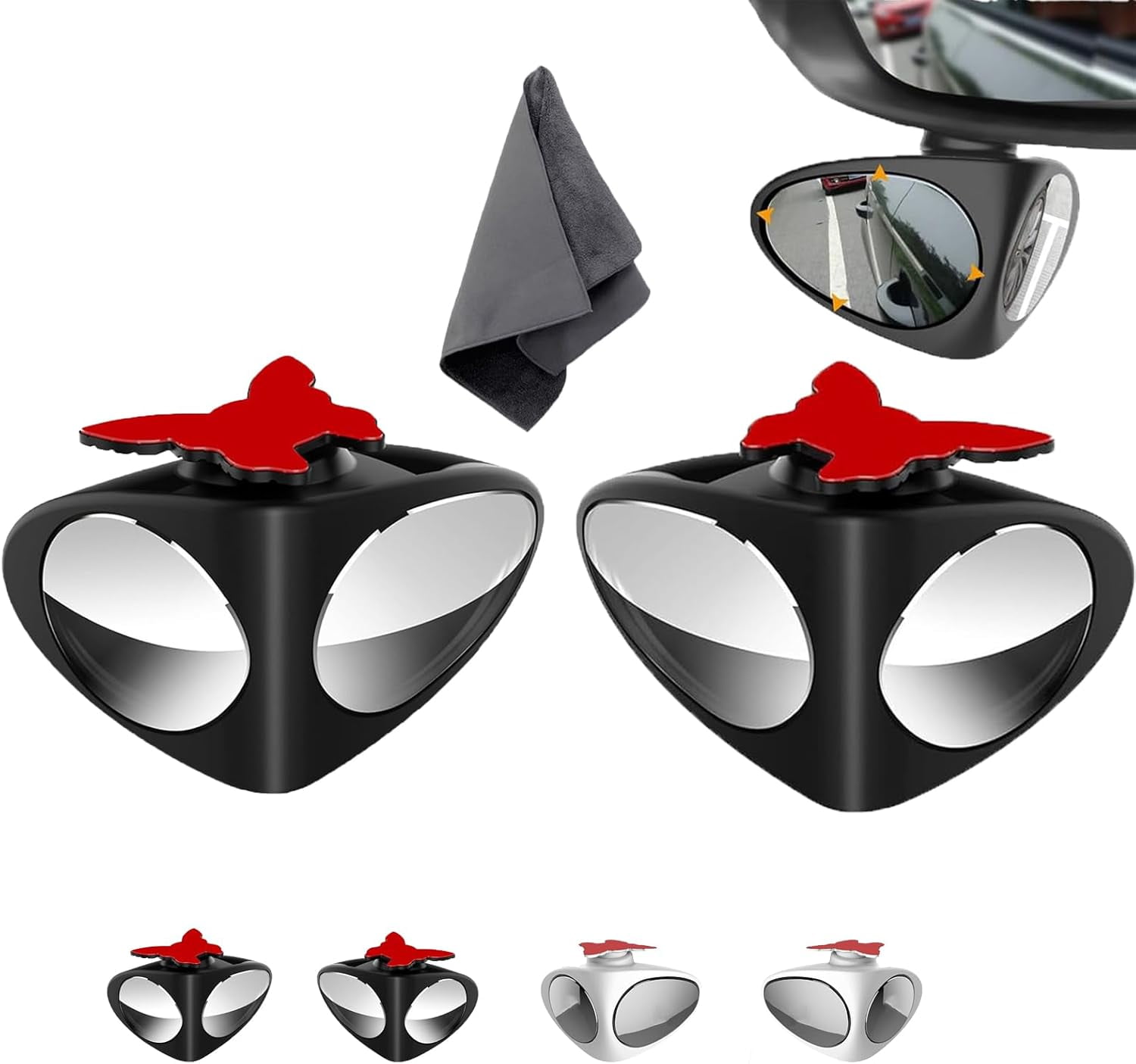 HD Car Blind Spot Elimination Mirror – 360° Rotatable Wide-Angle Convex ...