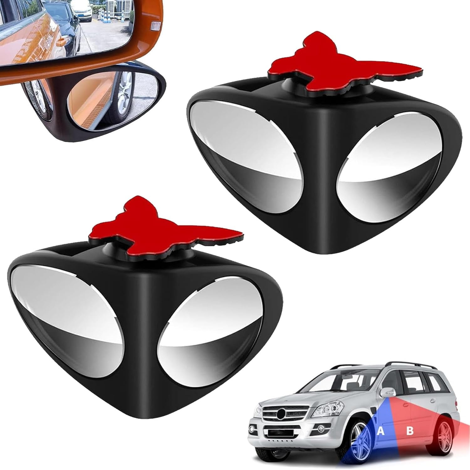 HD Car Blind Spot Elimination Mirror 360 Rotatable, Wide Angle Convex ...