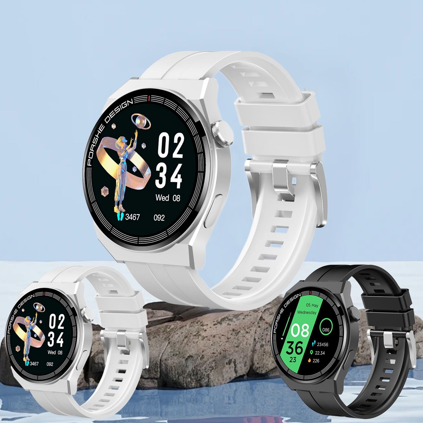 HD Color Screen Smartwatch, Sports Tracker, Water-Resistant, Sleek ...