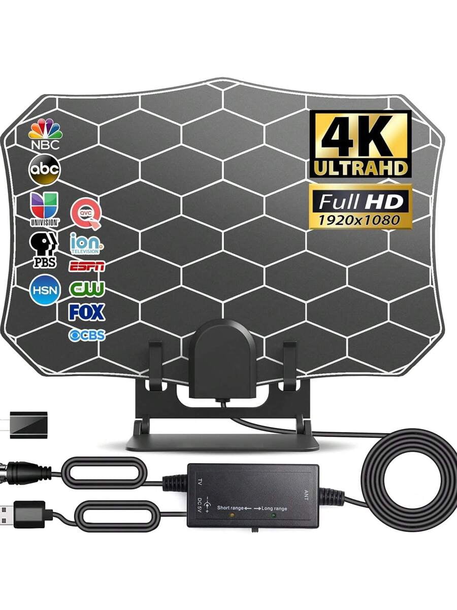 HD Digital TV Antenna Indoor With Amplifier Signal Booster, Supporting ...