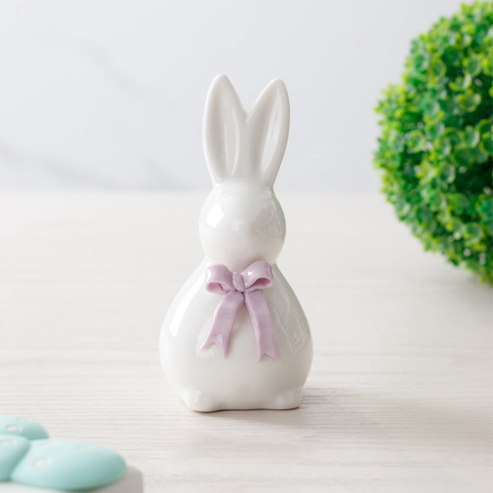 HD Easter Ceramic Rabbit Figurine 4.5inch White Porcelain Easter Bunny ...