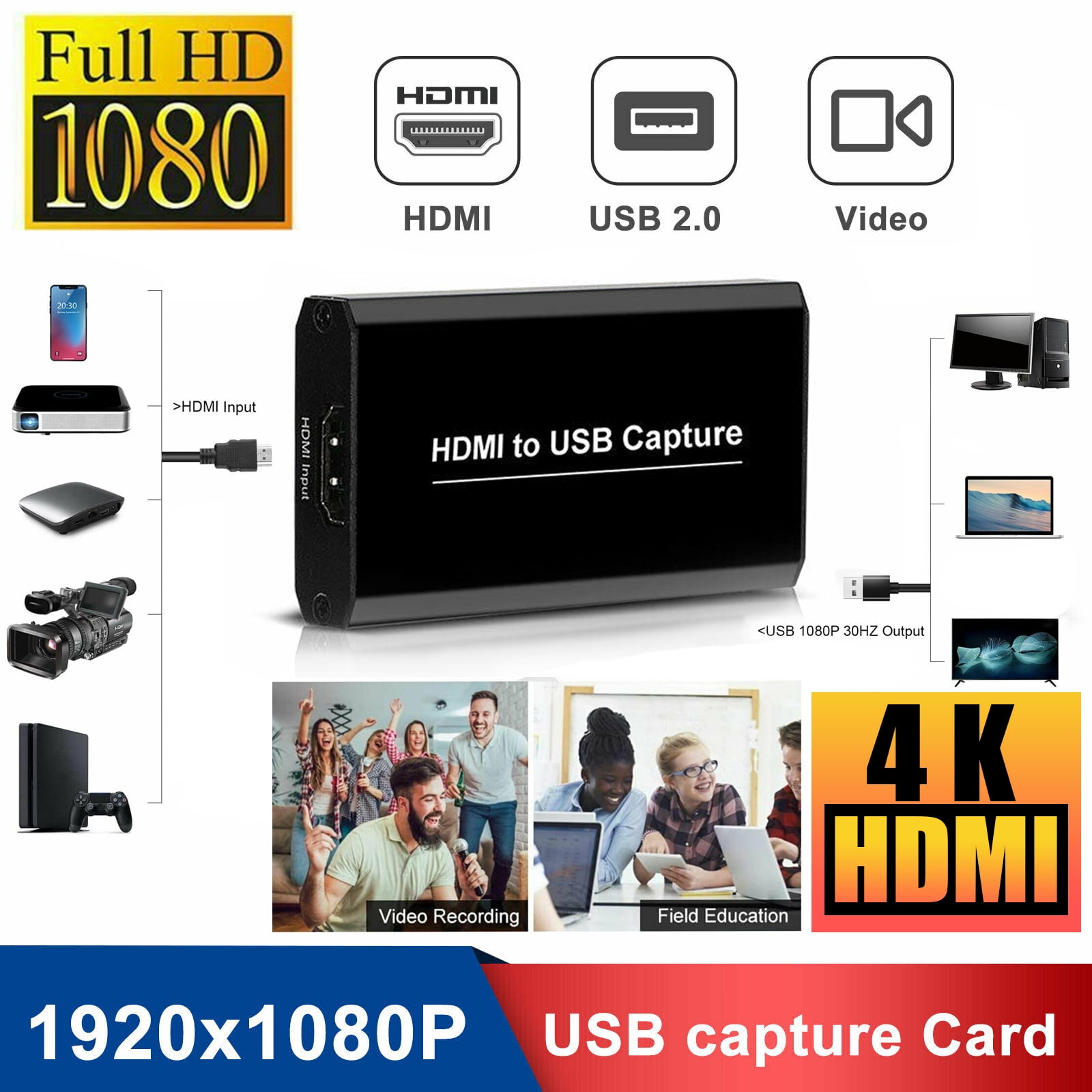 HD HDMI Capture Card for Game Video Live: Celectigo PS4/Xbox/Switch ...