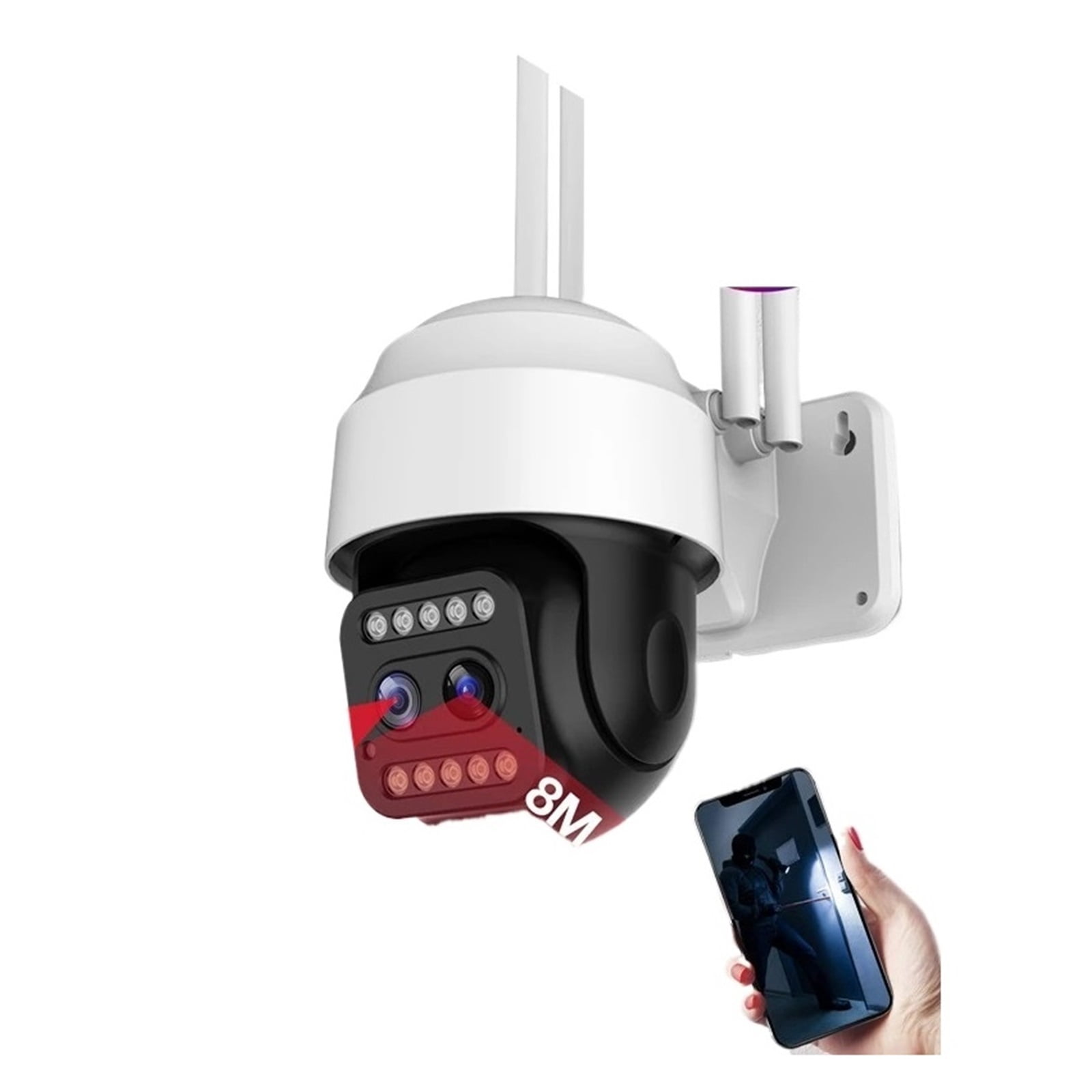 HD IP Camera 5MP Dual Lens Outdoor Camera Two Way Audio Camera 4X Zoom Human Detection Security ...