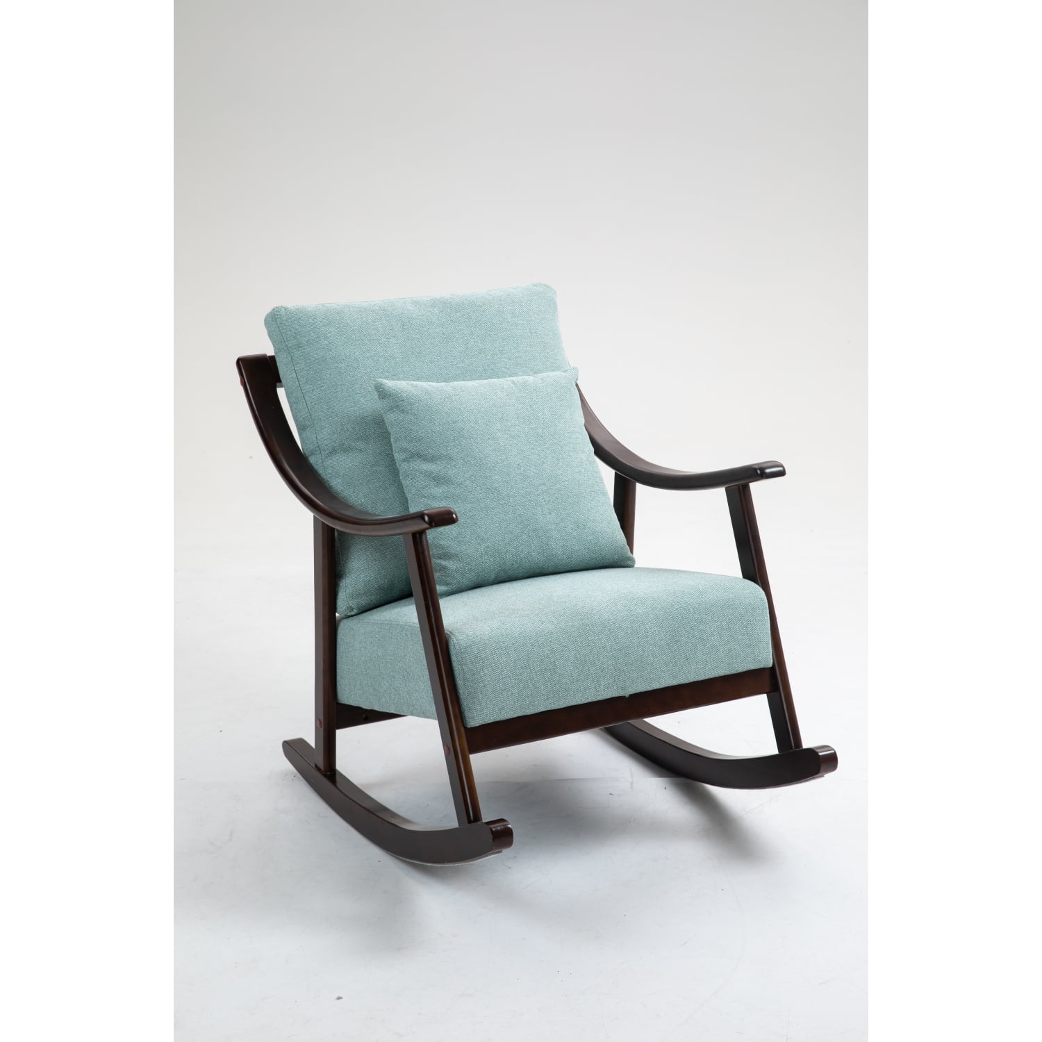 HD JUNTUNKOR Mid Century Rocking Nursery Chair Solid Wood Frame Accent ...