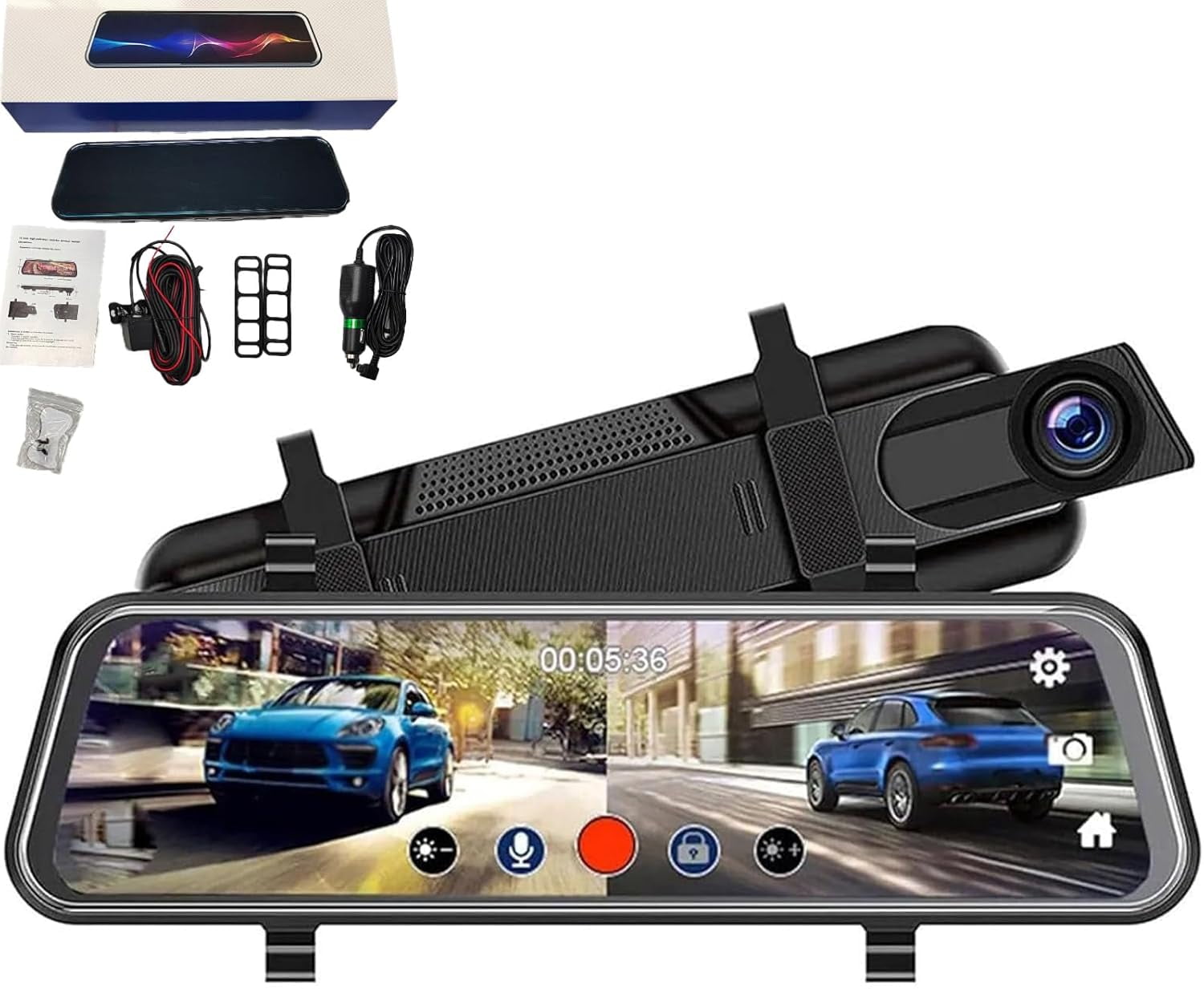 HD Multi-Function Touch Screen Car Recorder, 10 Inch Mirror Dash Cam ...