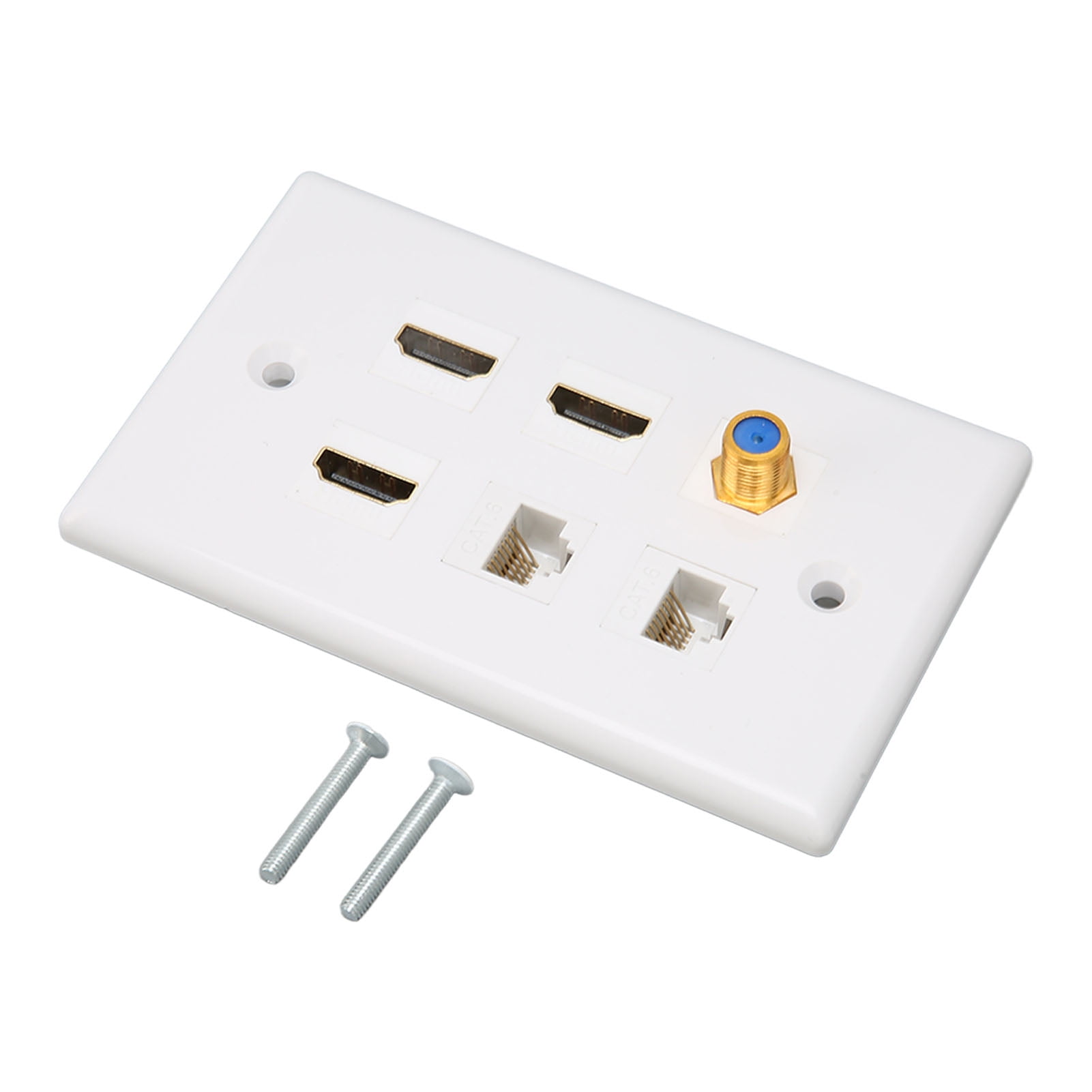 HD Multimedia Interface Wall Plate 6 Ports TV F Head CAT6 Network AV ...