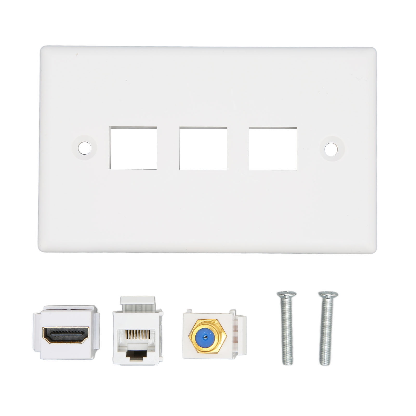 HD Multimedia Interface Wall Plate Multifunction CAT6 TV F Head 3 Port Ethernet Wall Plate for ...