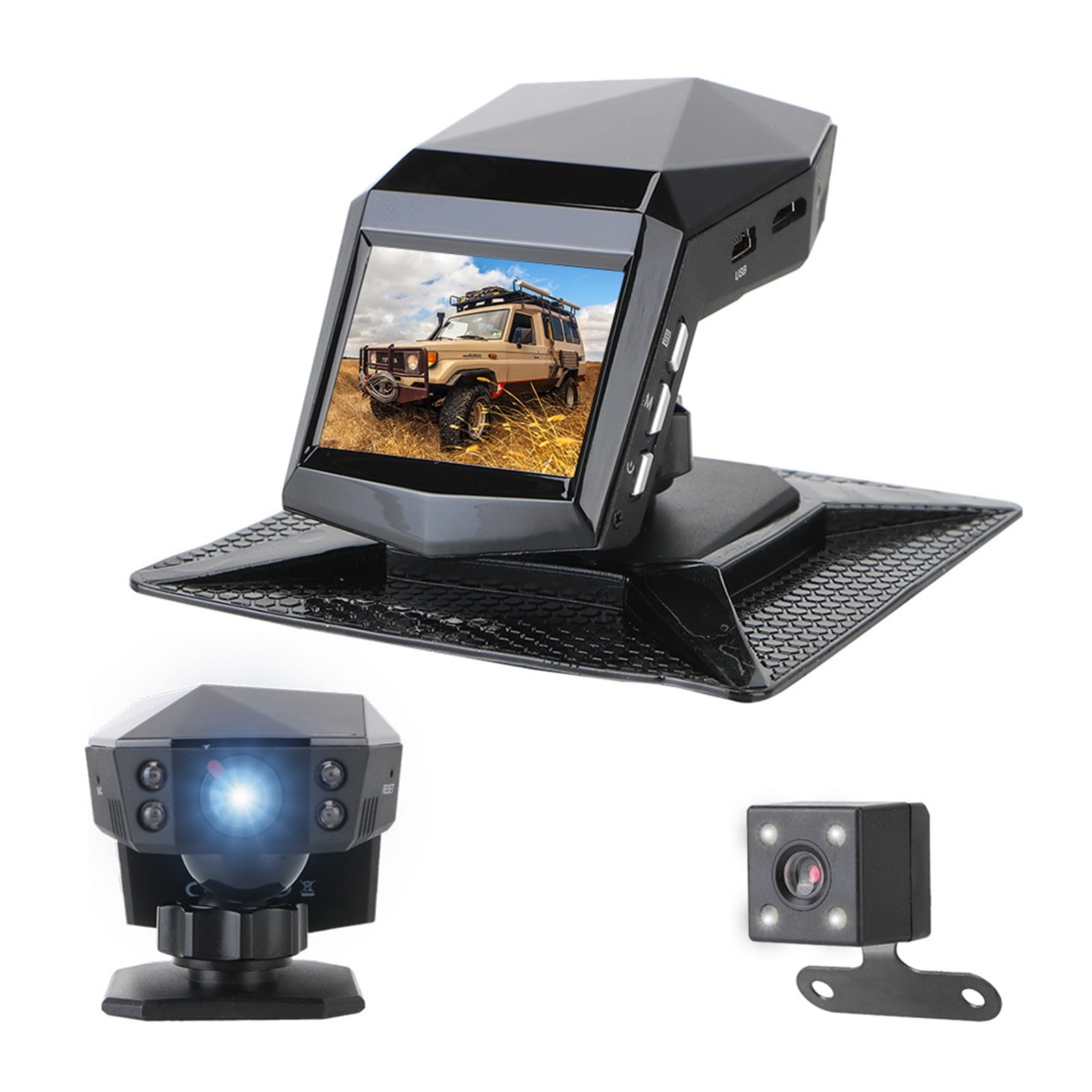 HD Night Vision Car DVR Cycle Recording 1080P Center Console Dual Lens ...