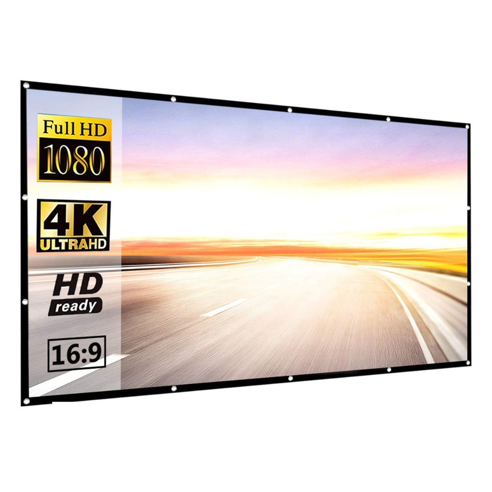 HD Projector Screen Folding Projection Screen Curtain With 100 Inch 16: ...