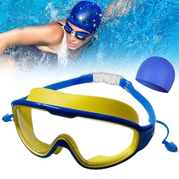HD Swim Goggles for Adults | Large Frame Waterproof Anti-Fog UV ...
