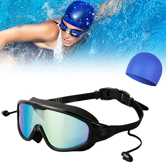 HD Swim Goggles for Adults | Large Frame Waterproof Anti-Fog UV ...