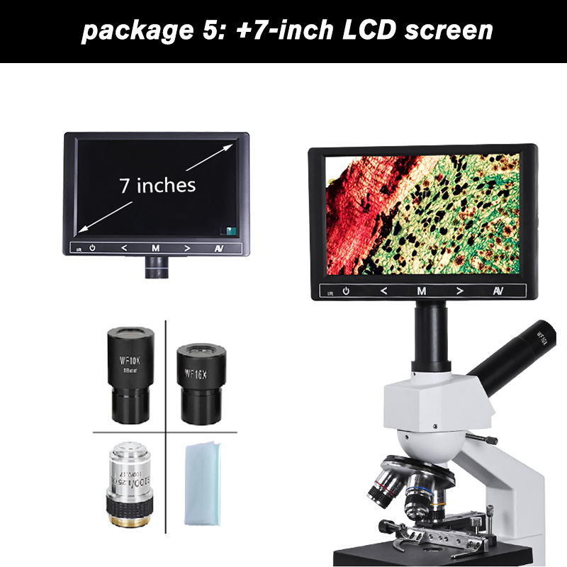 HD complex Binocular microscope 1600X Professional biological Lab +7 ...