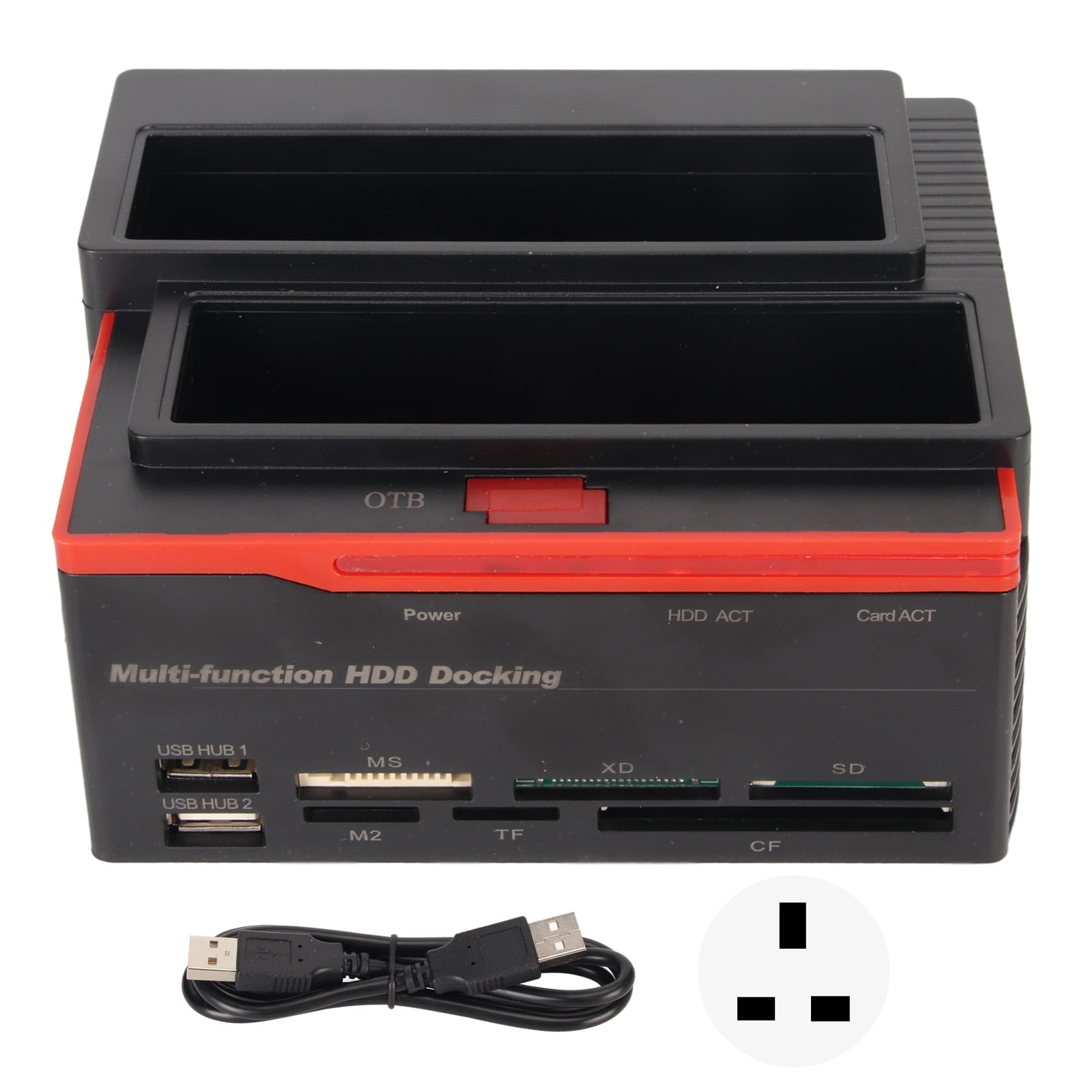 HDD Docking Station Dual Bay 480Mbps USB2.0 to SATA IDE Clone Function ...