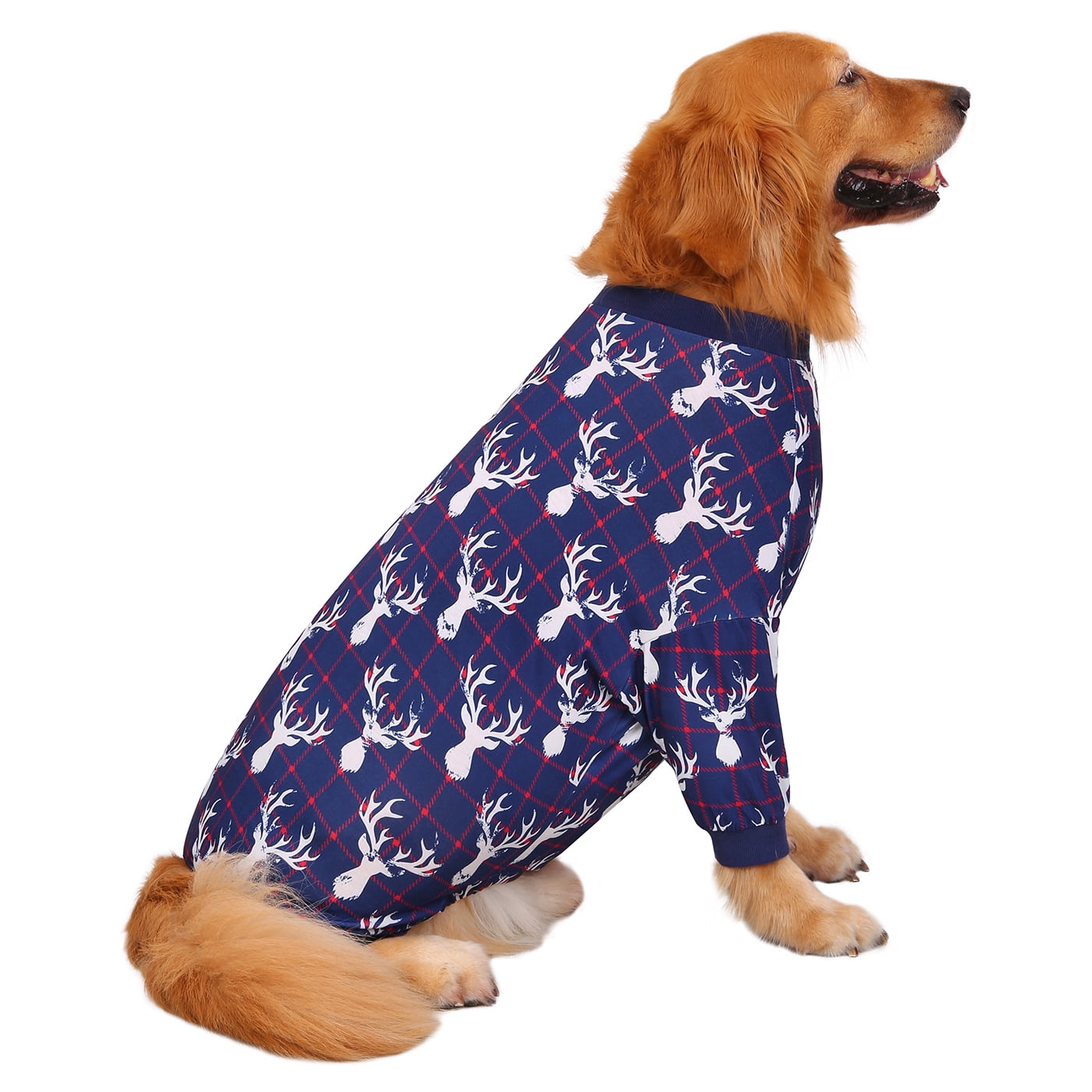 HDE Dog Pajamas One Piece Lightweight Jumpsuit for M-3XL Dogs Reindeer ...