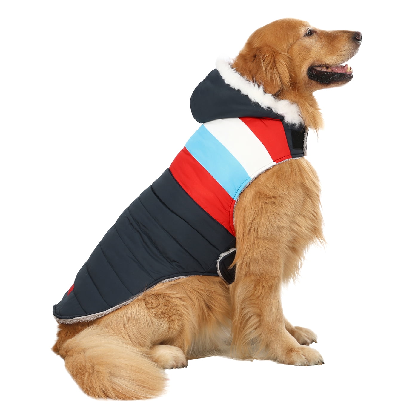 HDE Dog Puffer Jacket Fleece Lined Winter Coat with Harness Hole ...