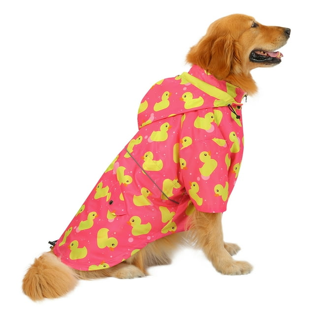 HDE Waterproof Cold Weather Dog Raincoat with Hood, Double Layer Zip ...