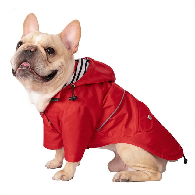 HDE Dog Raincoat Double Layer Zip Rain Jacket with Hood for Small to ...