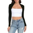 HDE Open Front Shrugs for Women Long Sleeve Bolero Cropped Cardigan ...