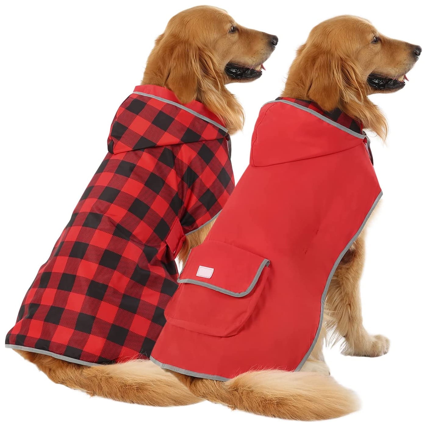 HDE Waterproof Pet Doggie Reversible Raincoat Hooded Poncho for Small ...