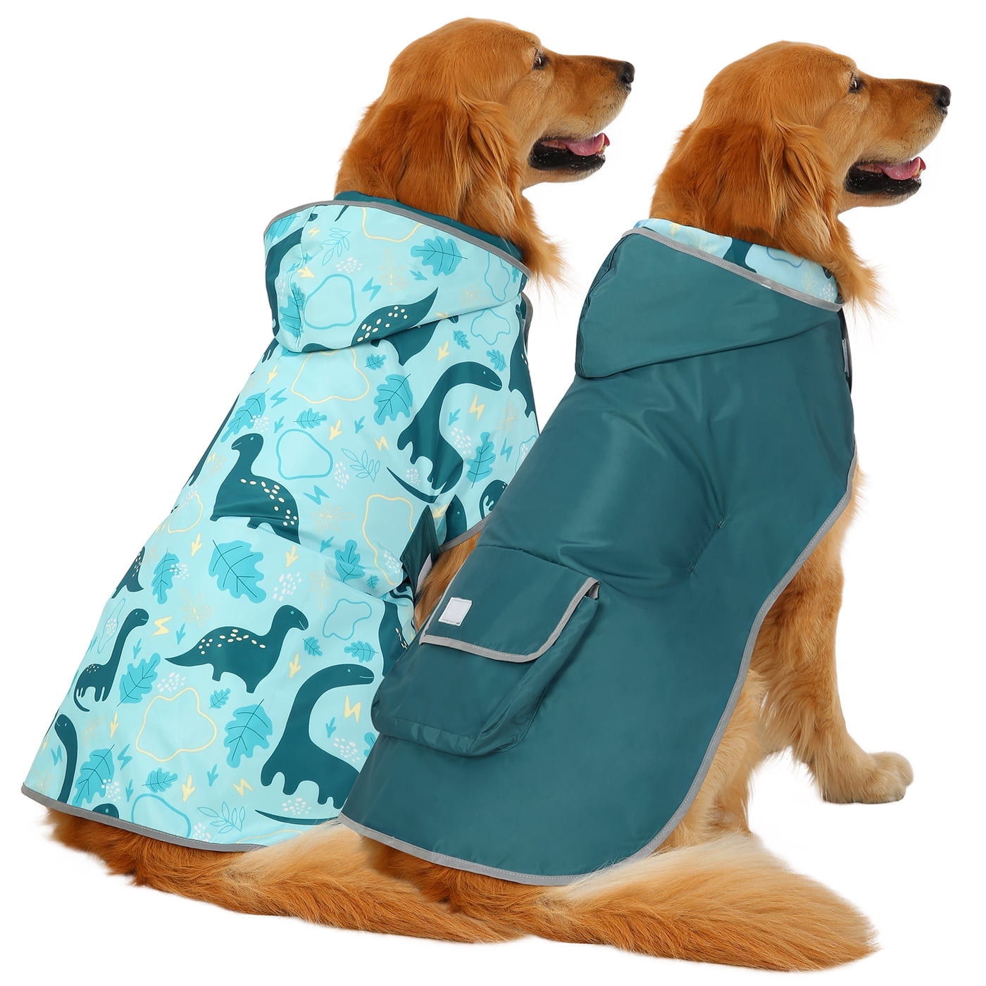 HDE Reversible Dog Raincoat Hooded Slicker Poncho Rain Coat Jacket for ...