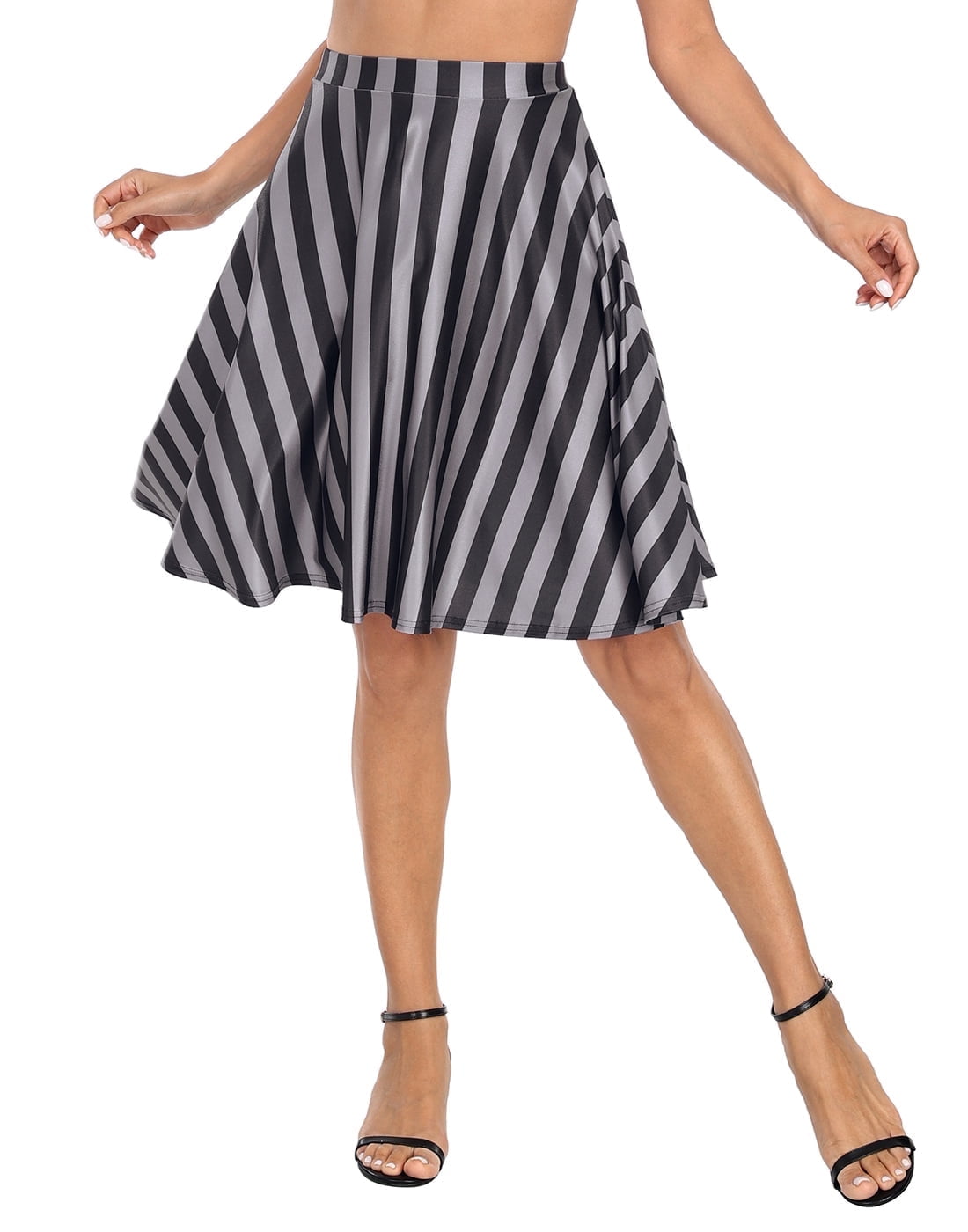 HDE Skirts for Women Midi Skirt Skater Skirt Knee Length High Waist Fun ...