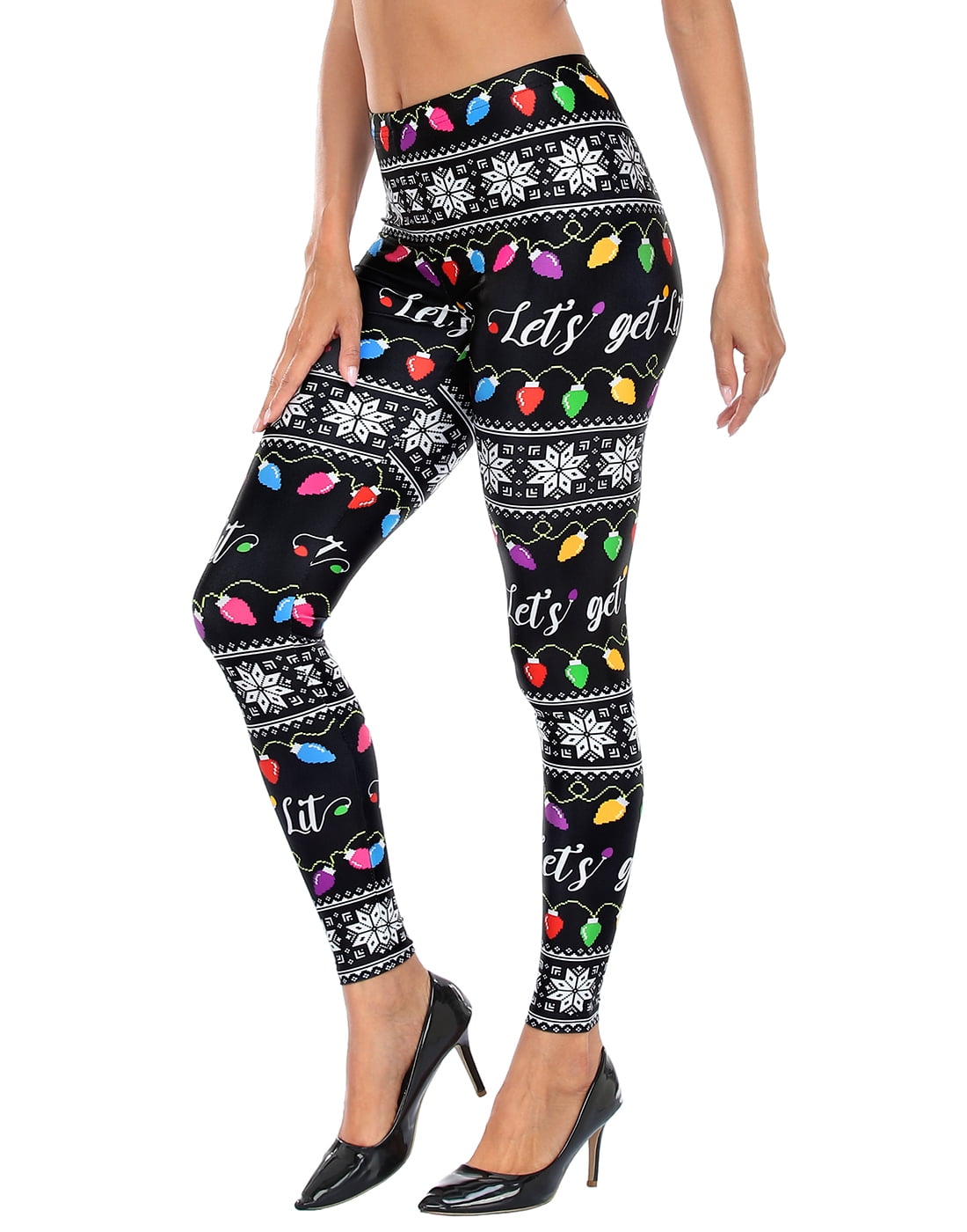 HDE Trendy Design Workout Leggings Fun Fashion Graphic Printed Cute ...