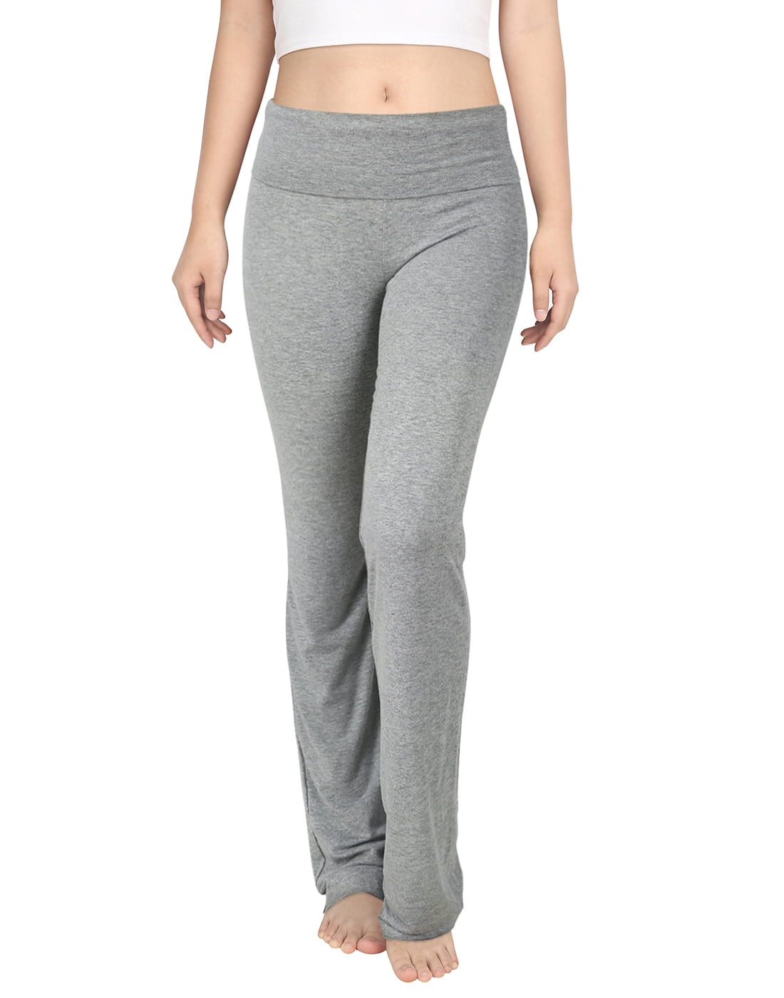 HDE Women's High Waist Yoga Pants, Flare Leg, Workout Leggings, Heather ...