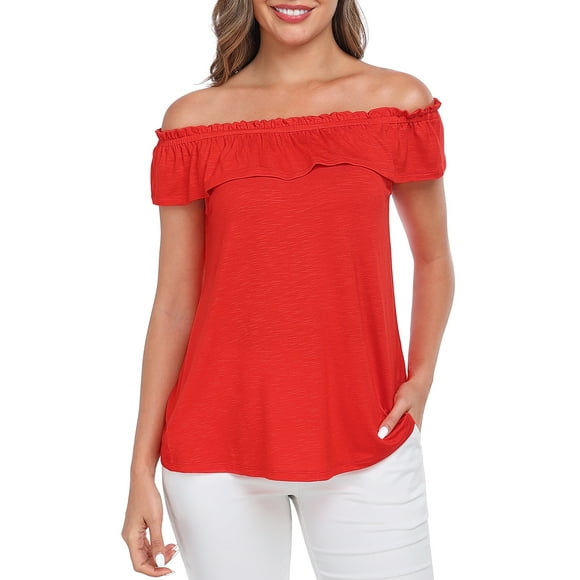 Off Shoulder Ruffle Tops