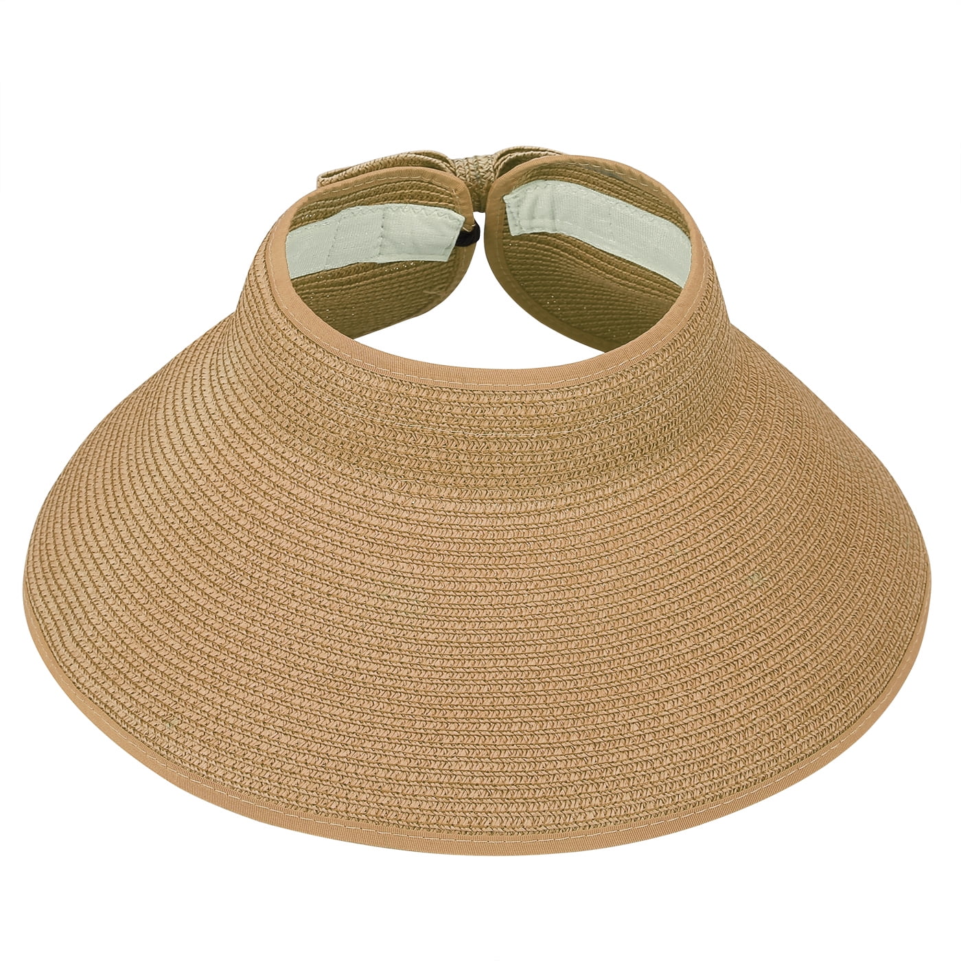 HDE Women's Packable Roll Up Wide Brim Sun Visor Crushable Straw Beach ...