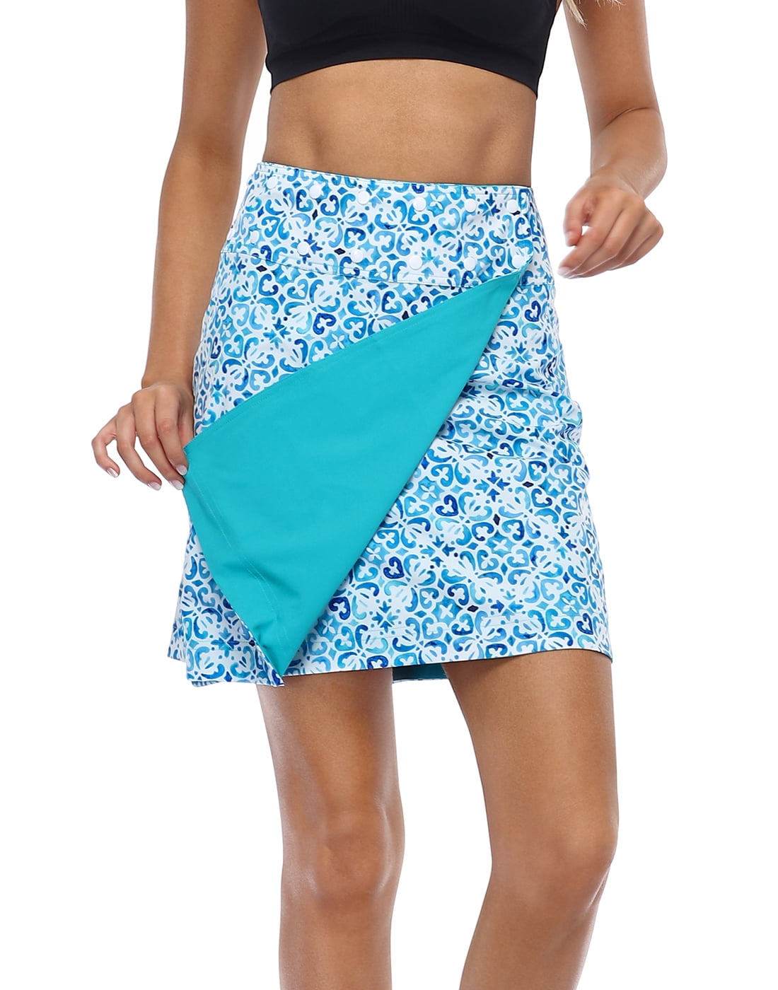 HDE Women's & Women's Plus Reversible Wrap Skirt Swim Coverup Blue ...