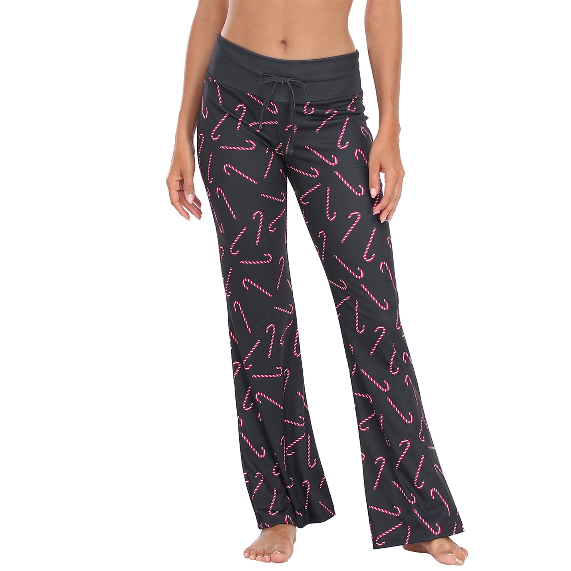 HDE Women's Christmas Pajama Pants, Wide Leg Sleepwear, Candy Canes ...