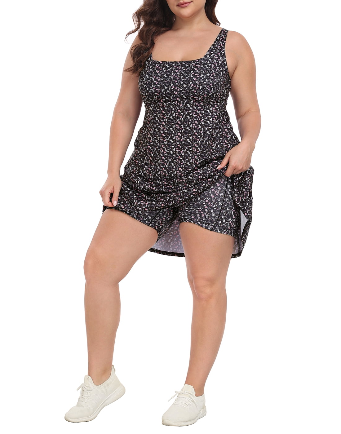 HDE Womens Plus Size Tennis Athletic Workout Dress with Built-in Shorts ...