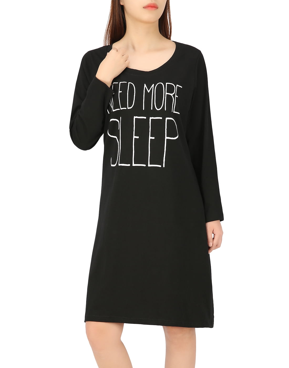 HDE Womens Sleepwear Cotton Nightgowns, Long Sleeve Comfortable ...