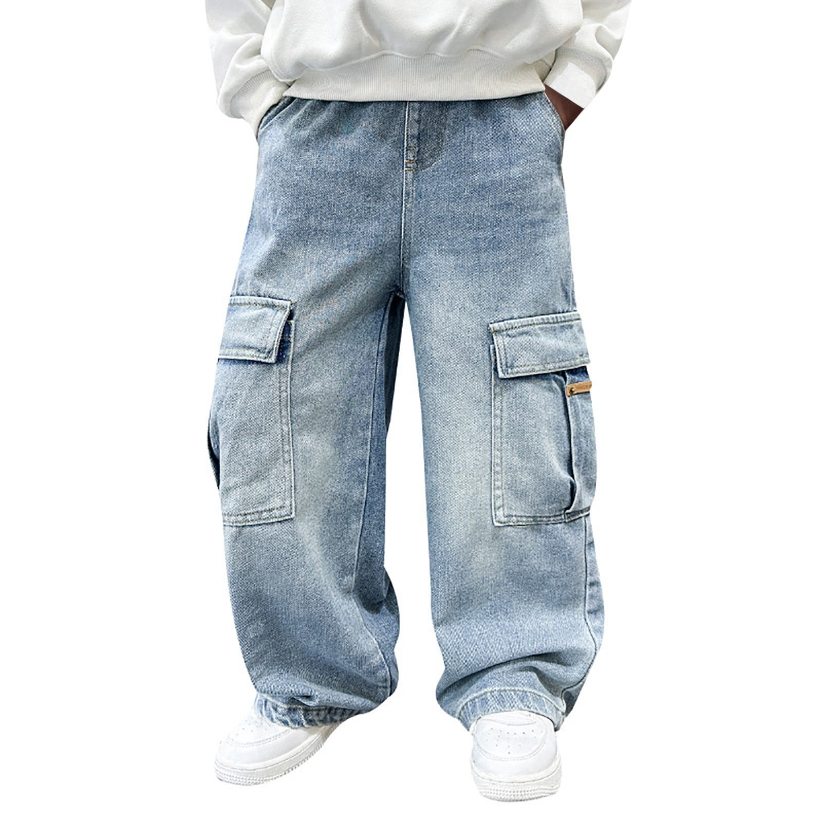 HDGB Boys Baggy Denim Jeans Pants Casual Baggy Spring Straight Leg ...