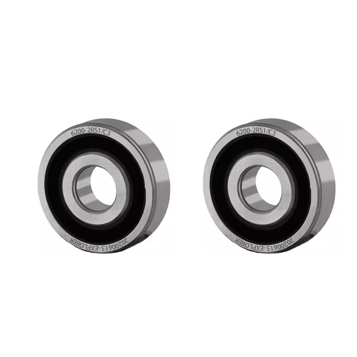 HDGSKBUA 2PCS 6200-2RS Bearing Deep Groove Ball Bearing Axial Double ...