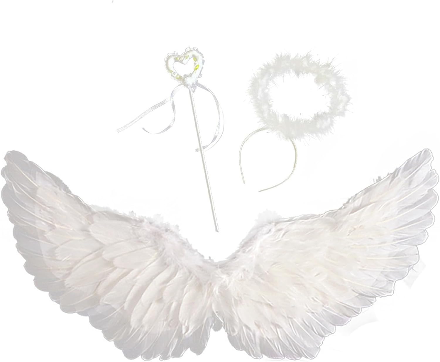 HDGSKBUA Halloween Party Prop Angel Wings Headband Set Costume ...