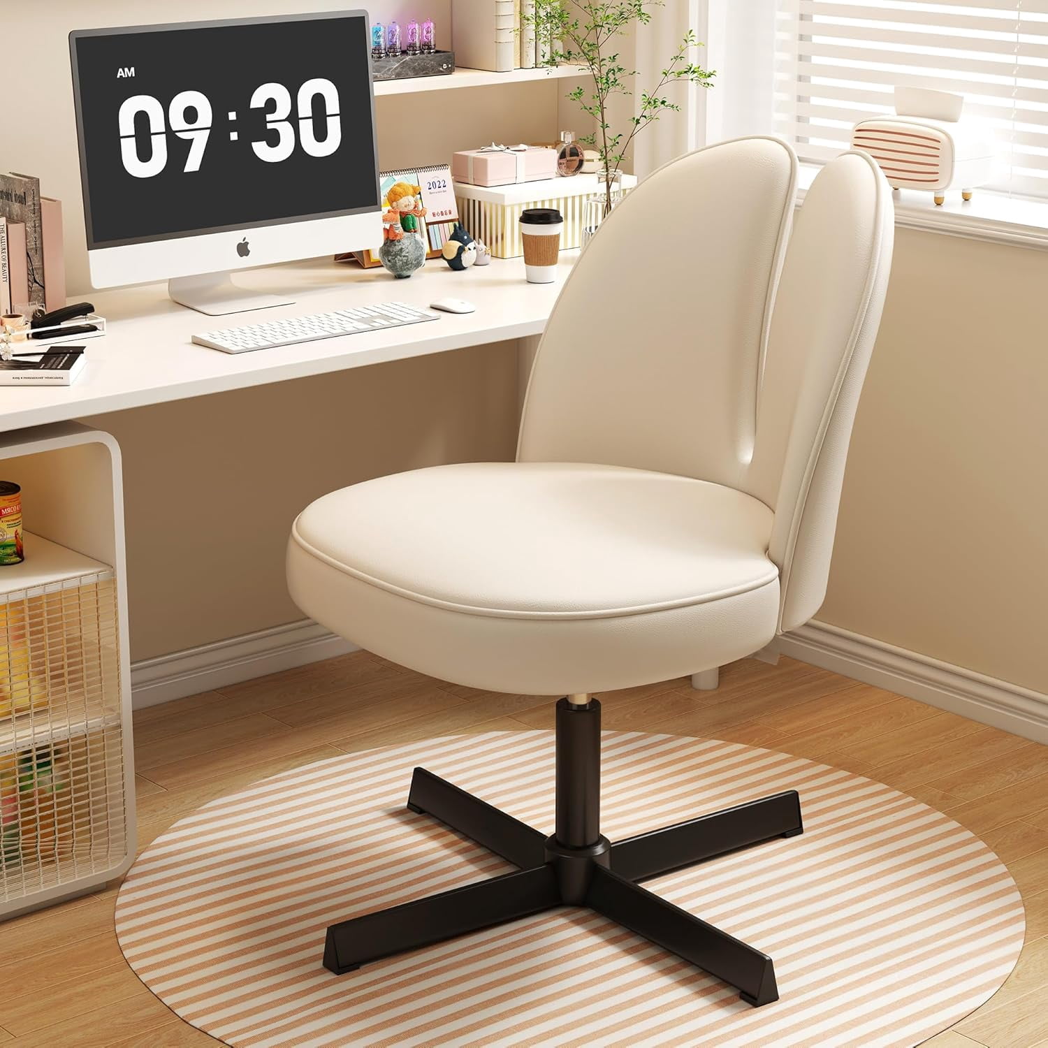 HDHNBA Cute Desk Chair No Wheels Office Chair Armless Computer Task ...