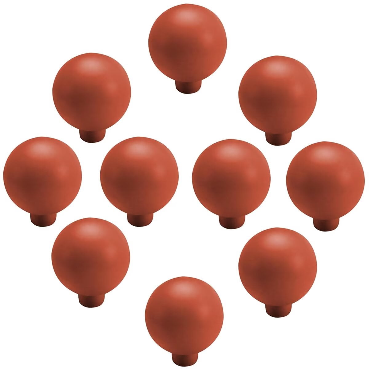 HDJNal 10 Pack Orange Red Drawer Pulls Kitchen Cabinet Knobs Solid Ball ...
