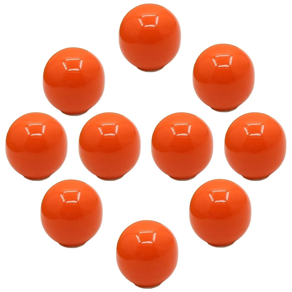 HDJNal 10 Pcs Vintage Orange Ceramic Door Drawer Handles, 33mm Round ...