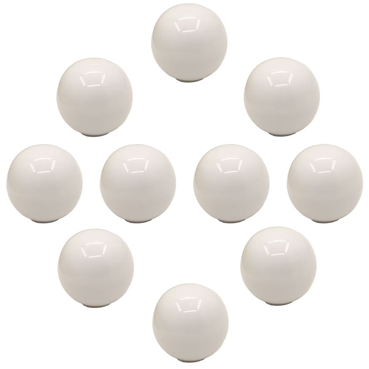 HDJNal 10 Pcs Vintage White Ceramic Door Drawer Handles, 33mm Round ...