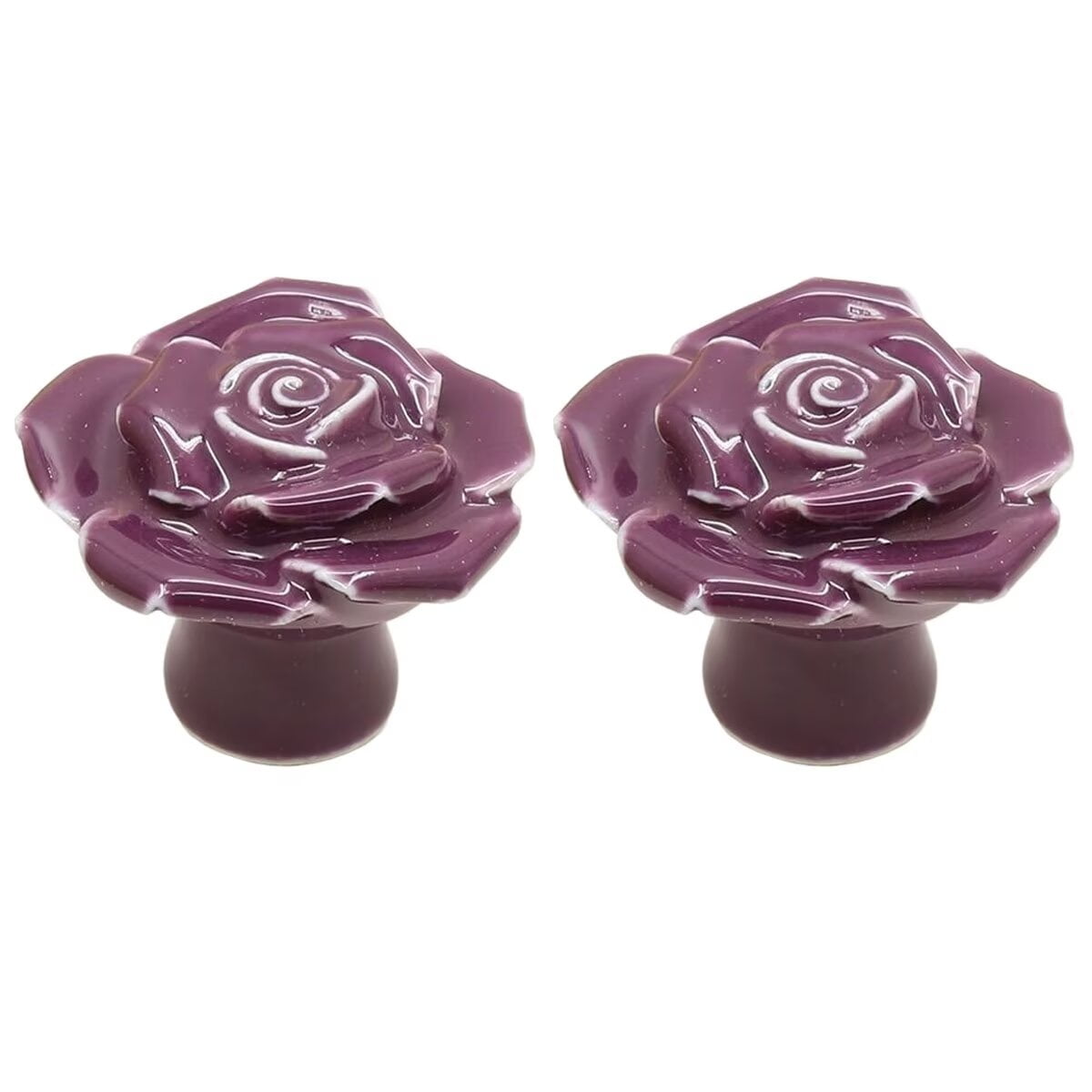 HDJNal 2Pcs Vintage Flower Cabinet Knobs, Decorative Rose Drawer Handle ...