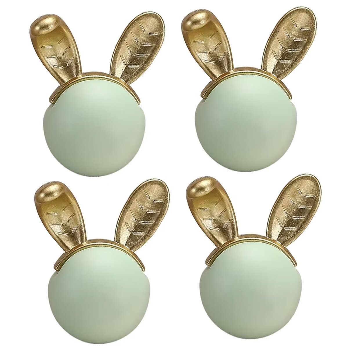 HDJNal 4 Set Green Rabbit Shape Cabinet Handles Ceramic Drawer Handles ...