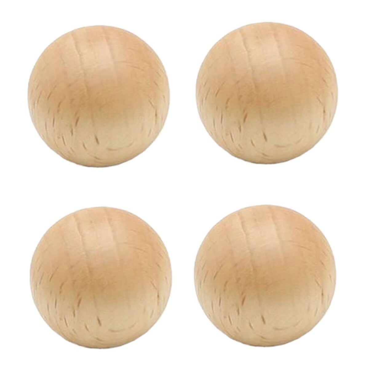 HDJNal 4Pcs 30mm Beech Wooden Ball Shape Cabinet Knobs with Screws ...