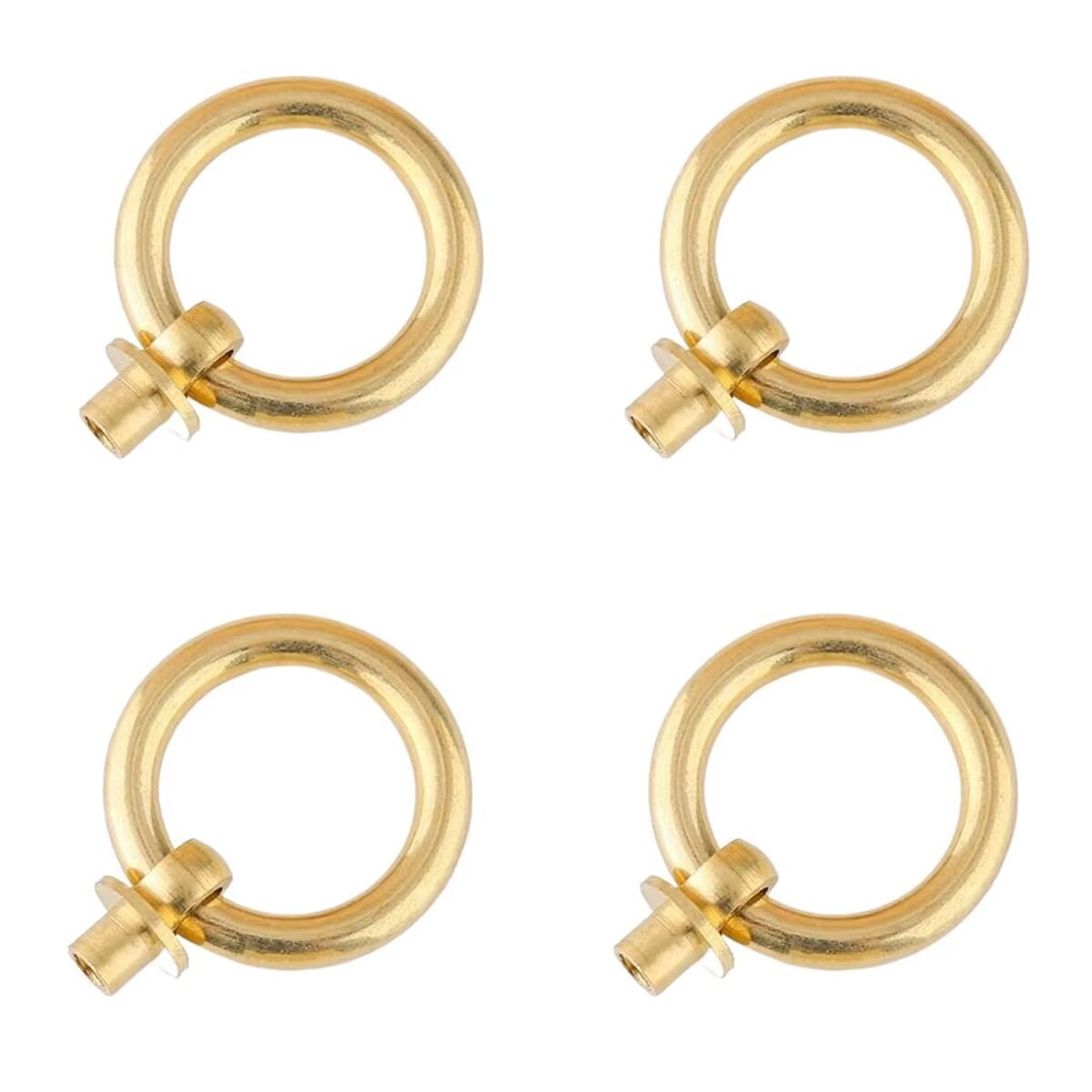 HDJNal 4Pcs Golden Round Cabinet Ring Pull Handles Single Hole Ring ...