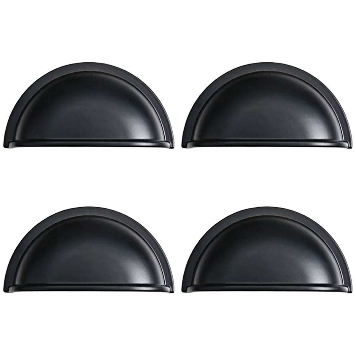 HDJNal 4pcs Black Seashell Drawer Pulls Handles Zinc Alloy for Cabinet ...