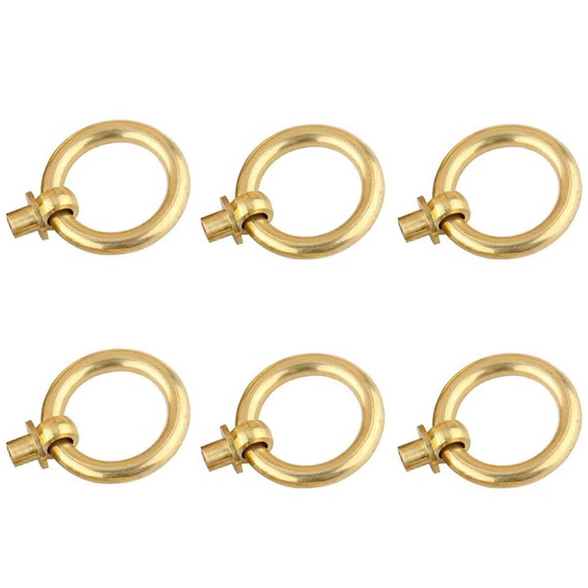 HDJNal 6 Pcs 20mm Gold Drawer Pulls, Ring Pulls for Cabinet Dresser ...