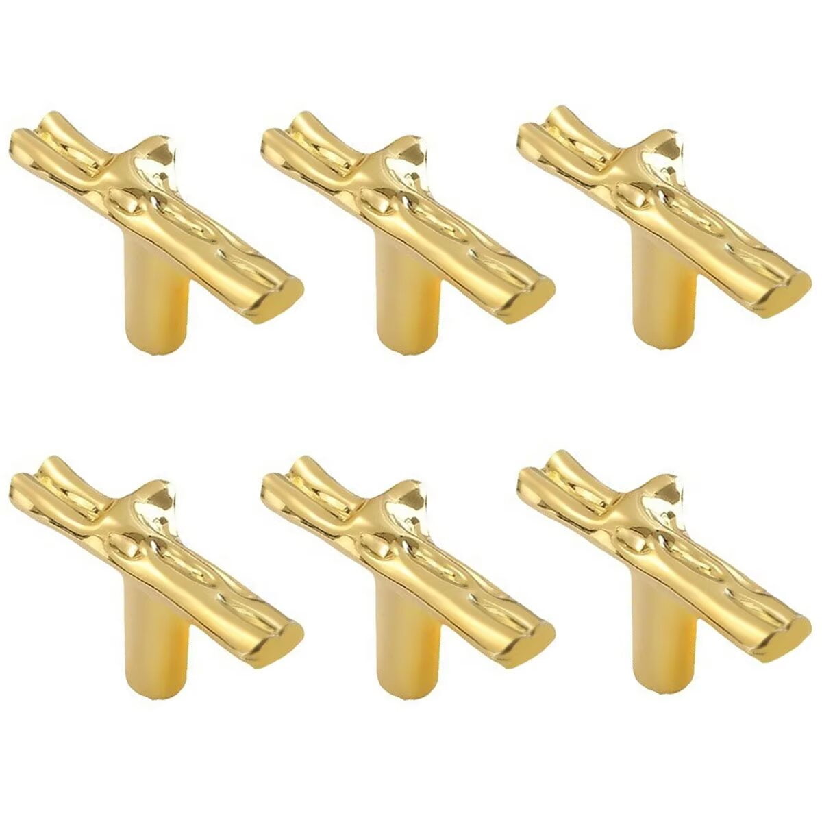 HDJNal 6PCS 50mm Creative Cabinet Knobs, Golden Drawer Pull Handles for ...