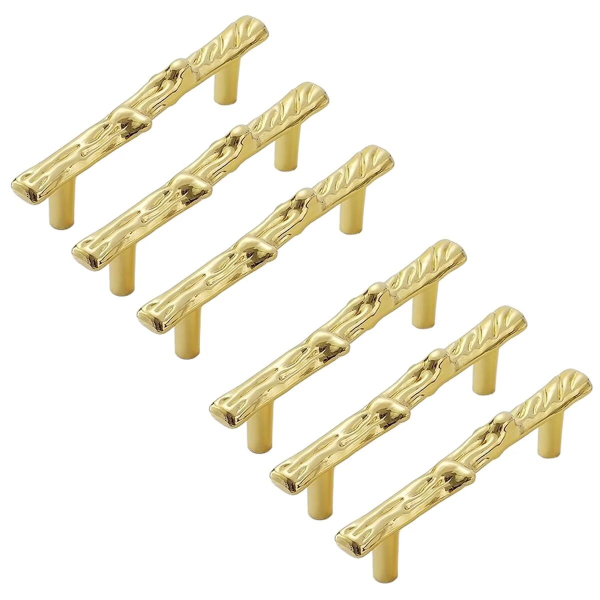 HDJNal 6PCS Creative Cabinet Knobs, Golden Drawer Pull Handles for ...