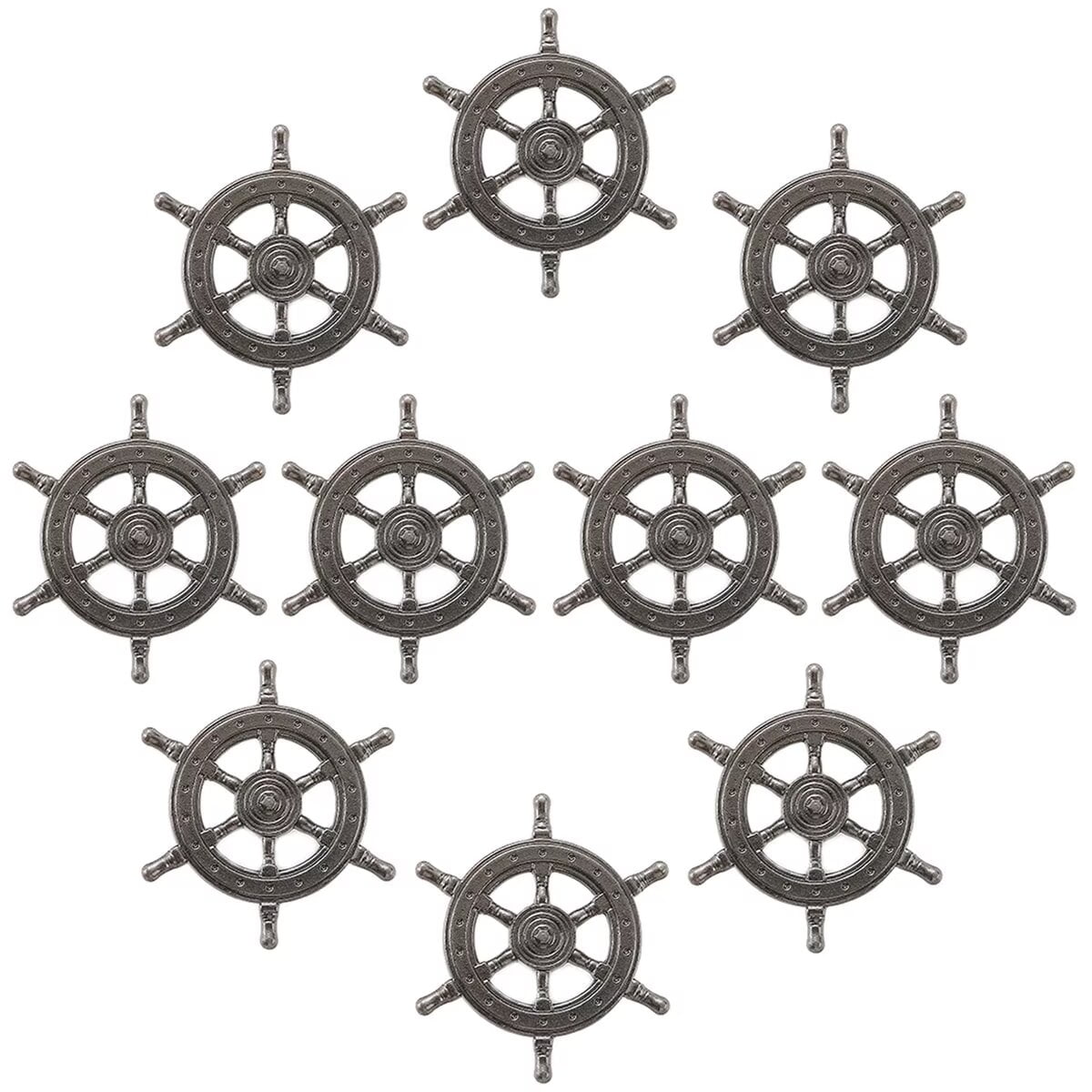 HDJNal Set of 10 pcs ,Nautical Rudder Wheel Knobs Cupboard Dresser ...